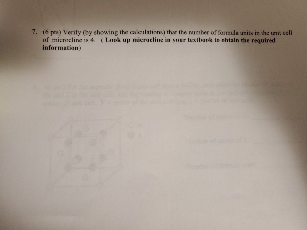 Solved 7. (6 pts) Verify (by showing the calculations) that | Chegg.com