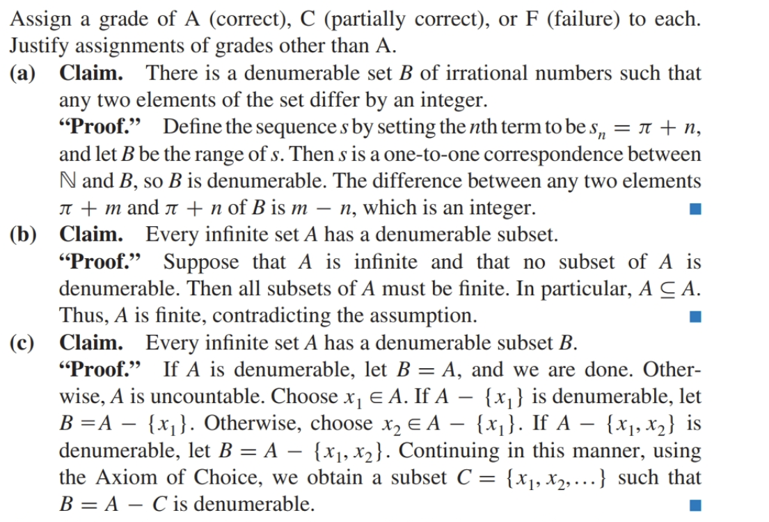 Assign a grade of A (correct), C (partially correct), | Chegg.com