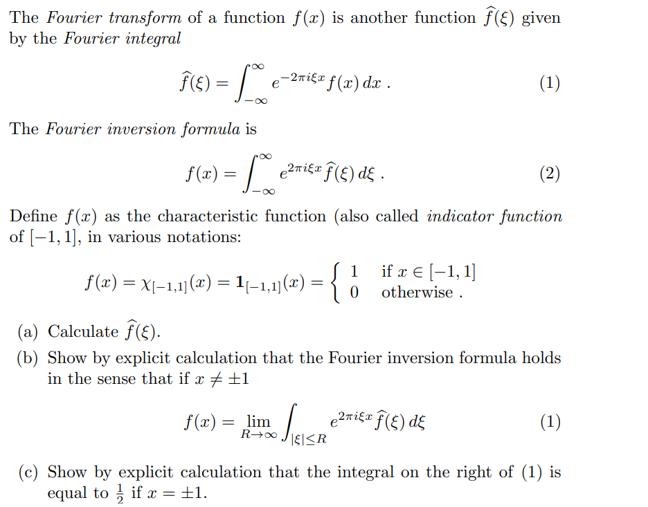 Solved The Fourier transform of a function f(x) is another | Chegg.com