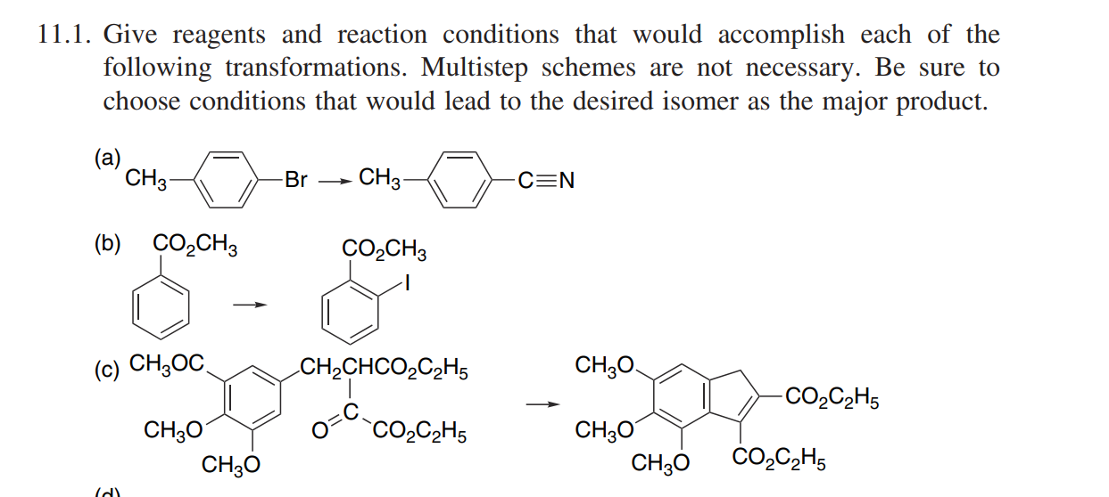Solved Show me the steps to solve 11.1. ﻿Give reagents and | Chegg.com