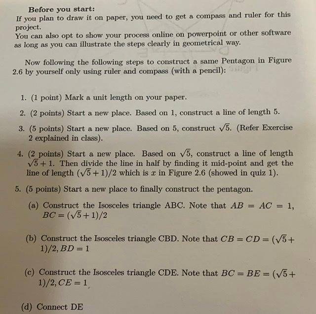 Solved You have to construct all steps provided above. | Chegg.com