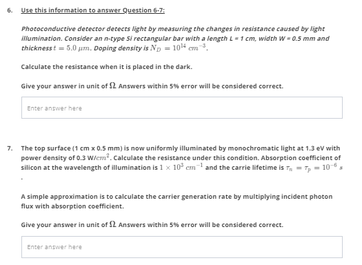 Solved 6. Use this information to answer Question 6-7: | Chegg.com