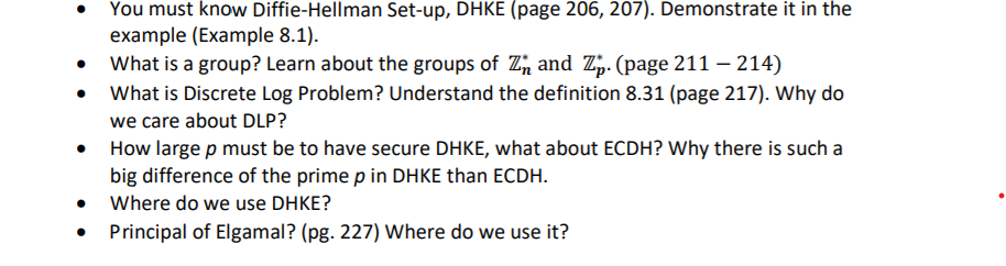 Solved . You must know Diffie-Hellman Set-up, DHKE (page | Chegg.com