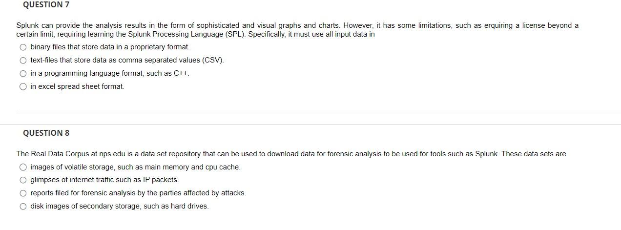 Solved Splunk can provide the analysis results in the form | Chegg.com