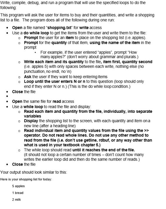 Solved Write, compile, debug, and run a program that will | Chegg.com