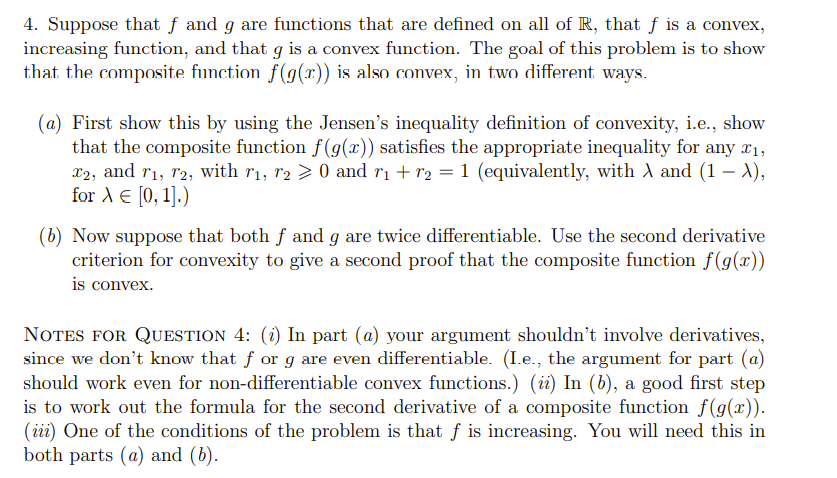 Solved 4 Suppose That F And G Are Functions That Are 
