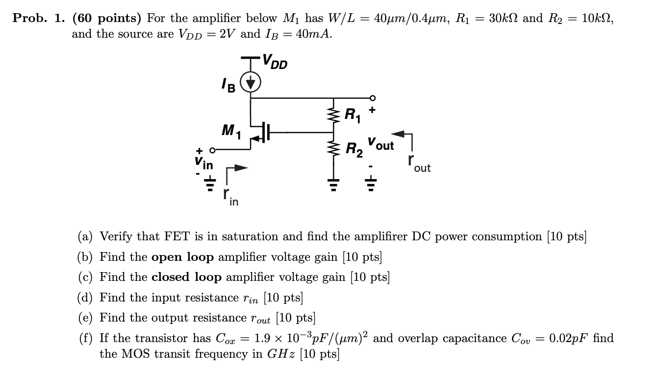 Solved 30k12 and R2 = 10kN, Prob. 1. (60 points) For the | Chegg.com