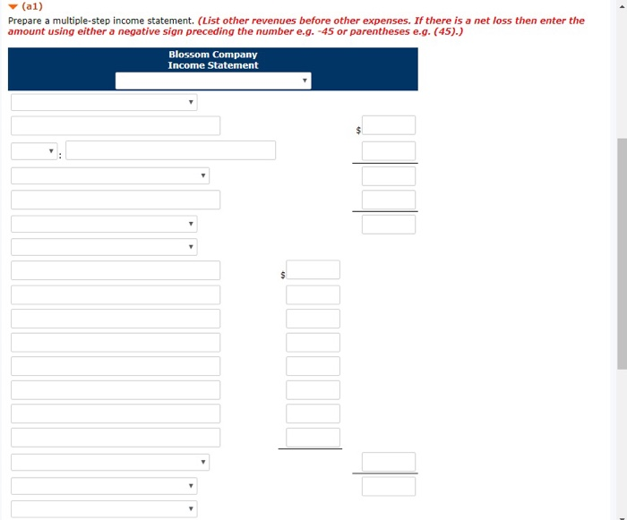 Solved Problem 5-3A (Part Level Submission) The Blossom | Chegg.com