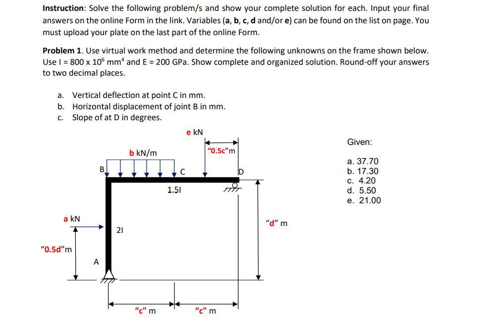 Solved Instruction: Solve the following problem/s and show | Chegg.com
