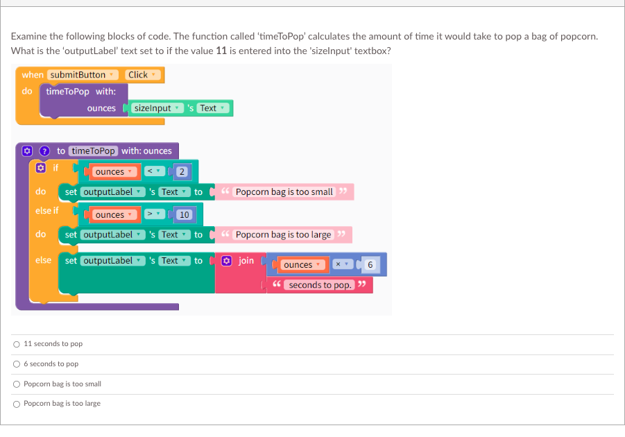 Solved Examine the following blocks of code. The function | Chegg.com Solved Examine the following blocks of code. The function | Chegg.com