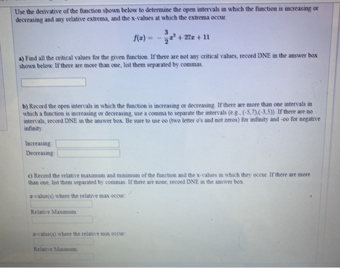 Solved Use the derivative of the function shown below to | Chegg.com