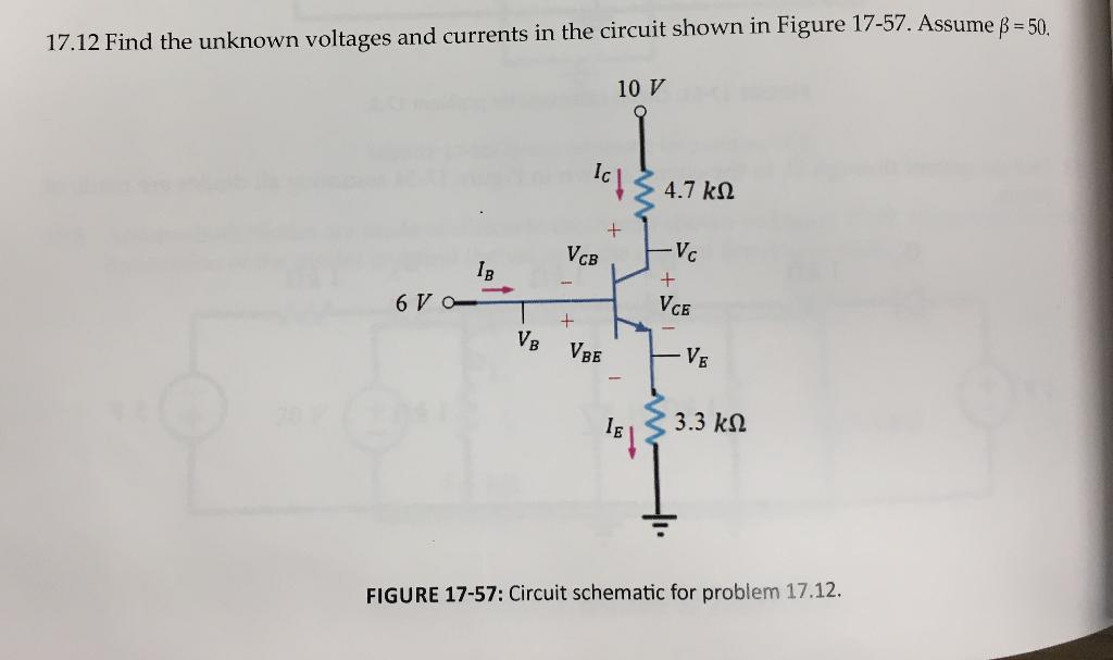 Solved 17.12 Find the unknown voltages and currents in the | Chegg.com