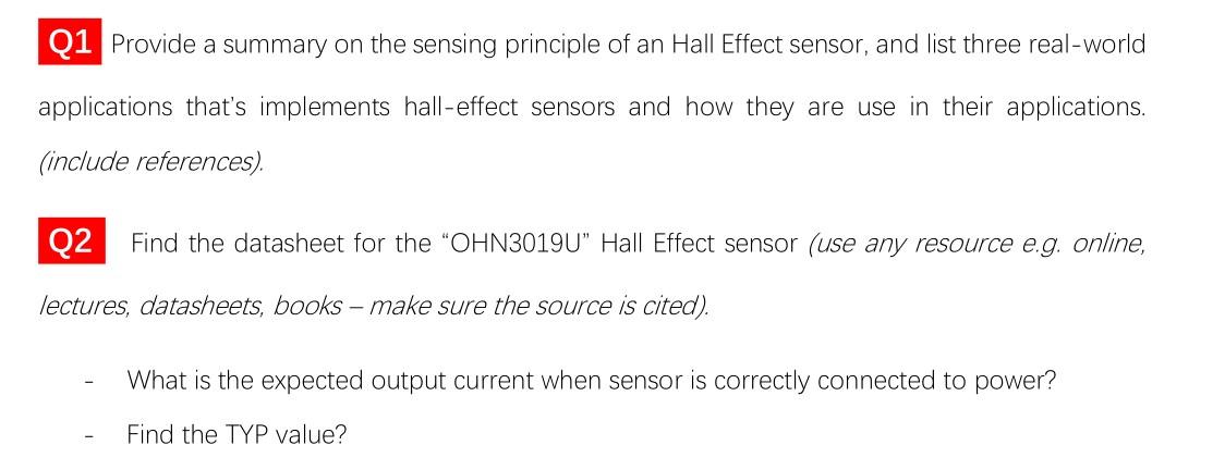 Solved Q1 Provide a summary on the sensing principle of an | Chegg.com