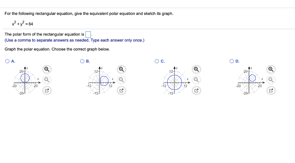 Solved For the following rectangular equation, give the | Chegg.com