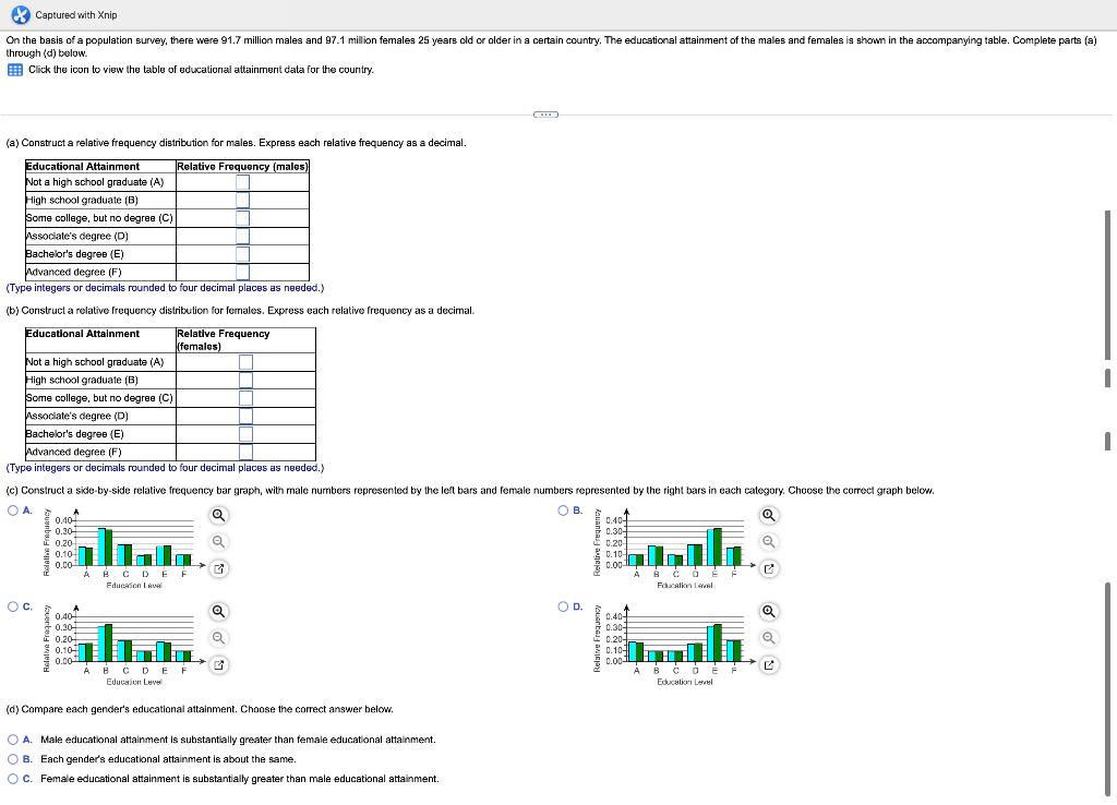 X Captured with Xnip On the basis of a population | Chegg.com