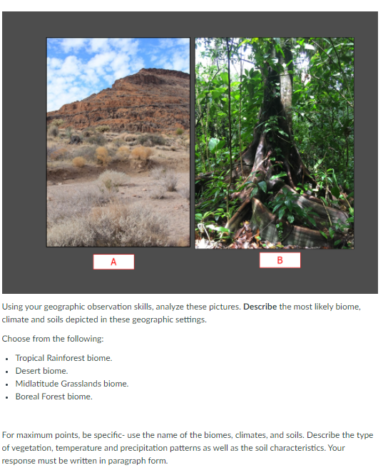 Solved A B Using your geographic observation skills, analyze | Chegg.com
