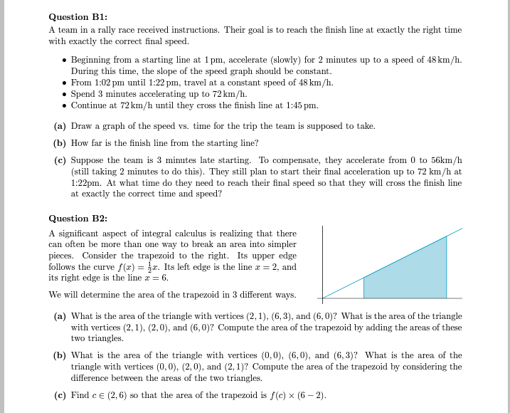 Solved Question B1: A team in a rally race received | Chegg.com