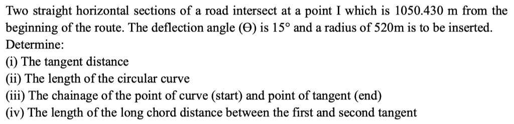 Solved Two straight horizontal sections of a road intersect | Chegg.com