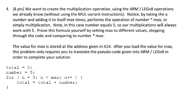 Solved [8 pts] We want to create the multiplication | Chegg.com