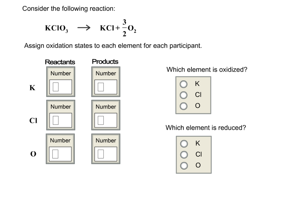 Solved Consider the following reaction: Assign oxidation | Chegg.com