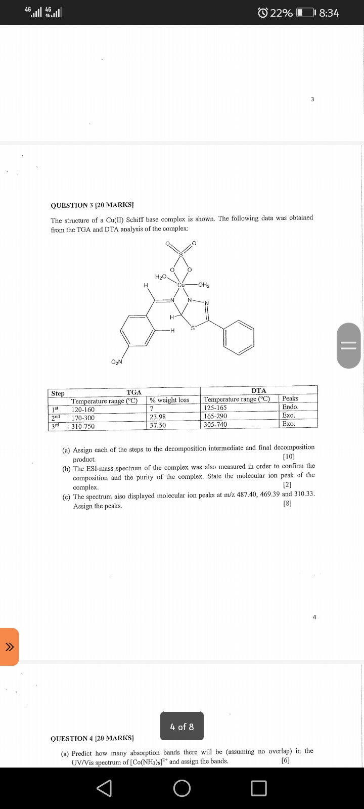 Solved QUESTION 3 [20 MARKS] The structure of a Cu(II) | Chegg.com