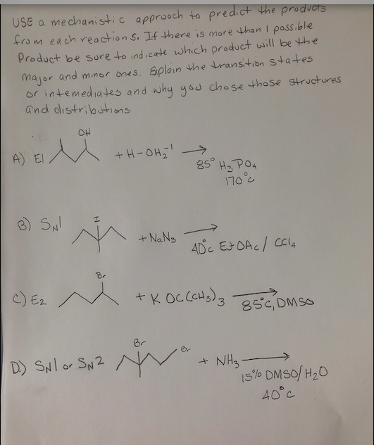 Solved USE a mechanistic approach to predict the products | Chegg.com