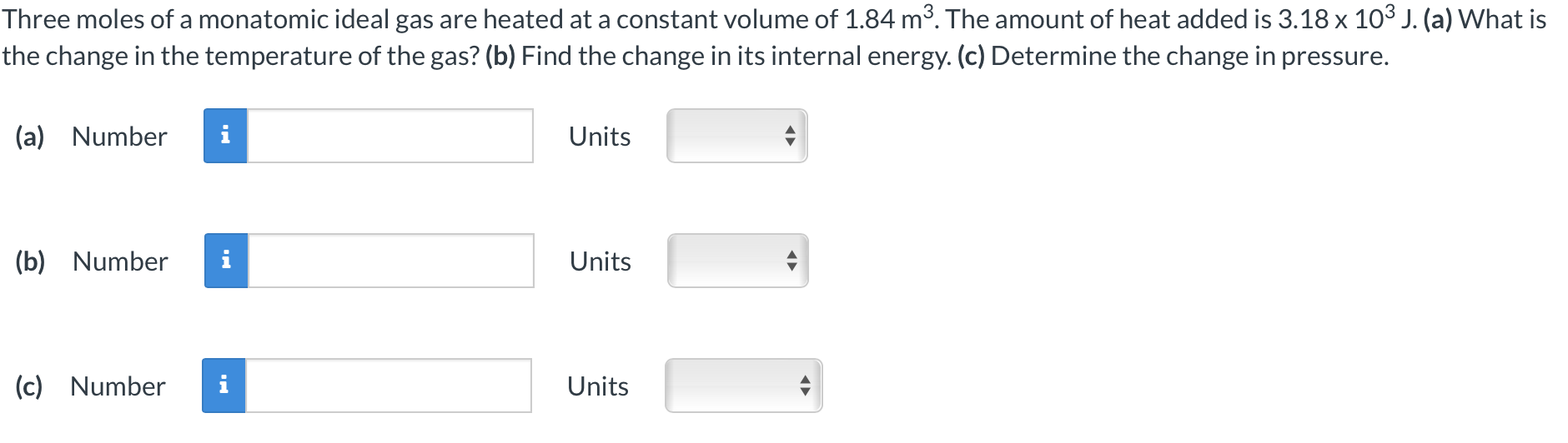 Solved Three Moles Of A Monatomic Ideal Gas Are Heated At A