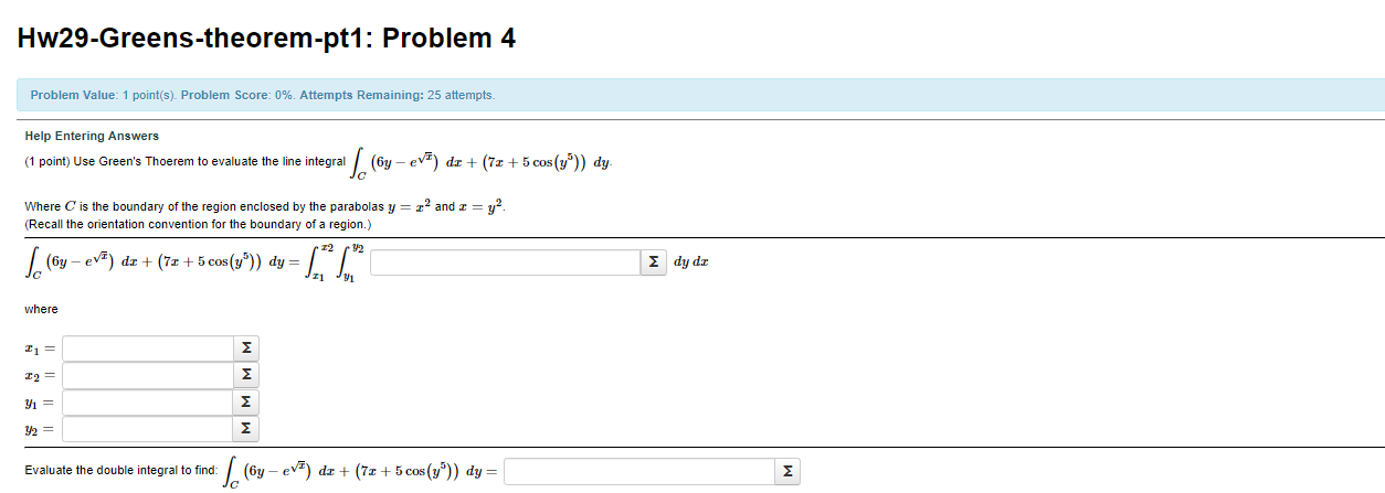 Solved Hw29-Greens-theorem-pt1: Problem 4 Problem Value: 1 | Chegg.com