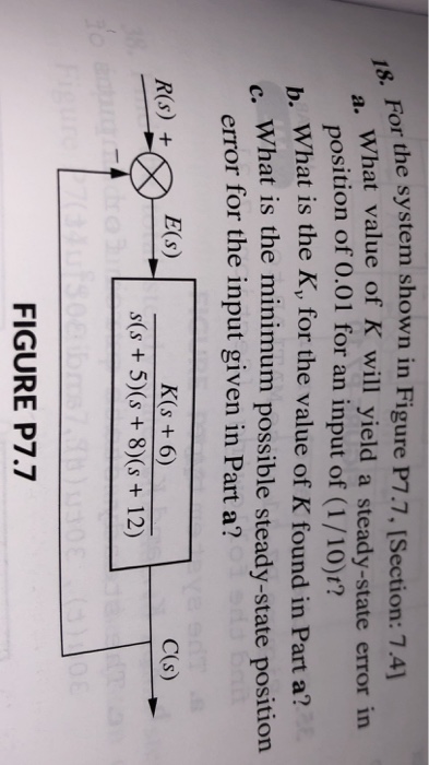 Solved For the system shown in Figure P7.7, [Section: 7.4 8. | Chegg.com