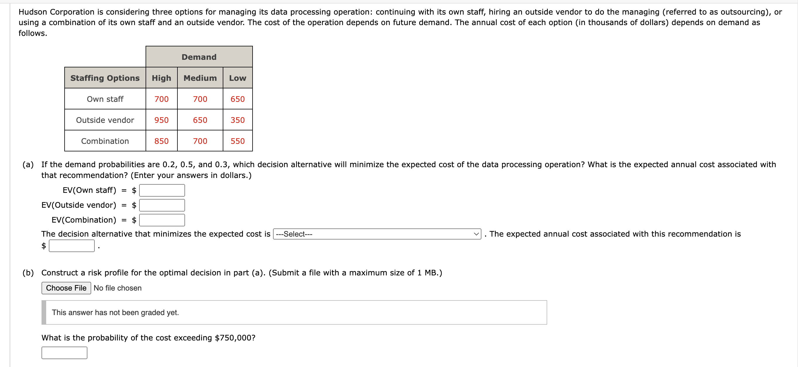 Solved follows. that recommendation? (Enter your answers in | Chegg.com