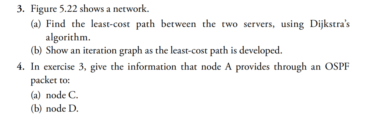 Solved 4. Server 1 5 3 Server 2 A 3 B E F 5 Figure 5.22 | Chegg.com