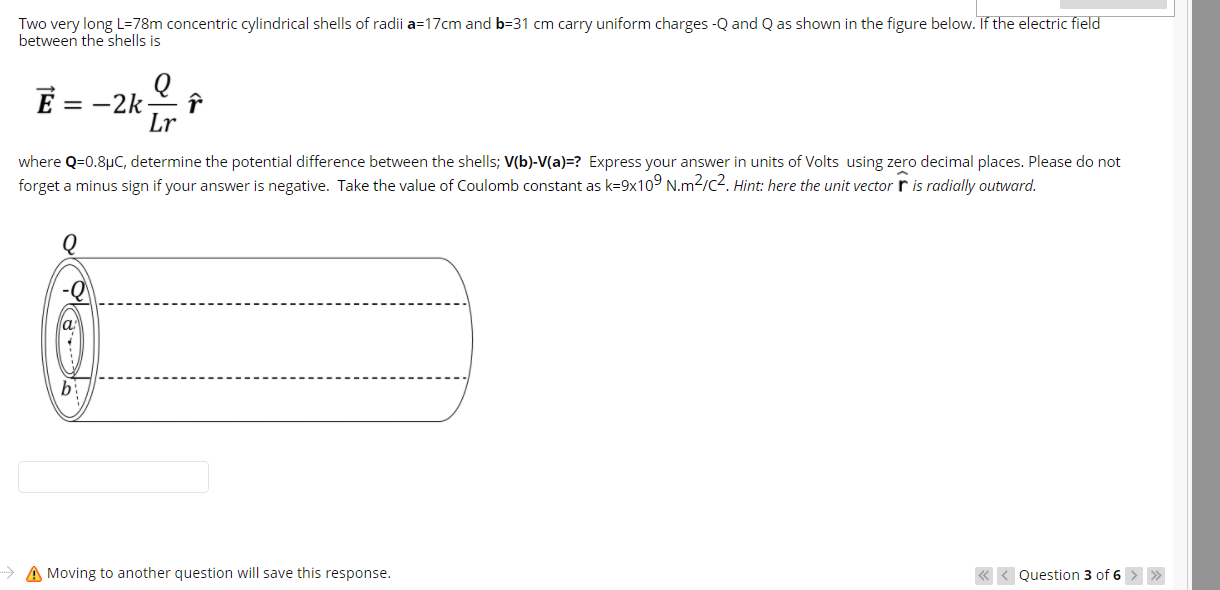 Solved Two very long L=78m concentric cylindrical shells of | Chegg.com