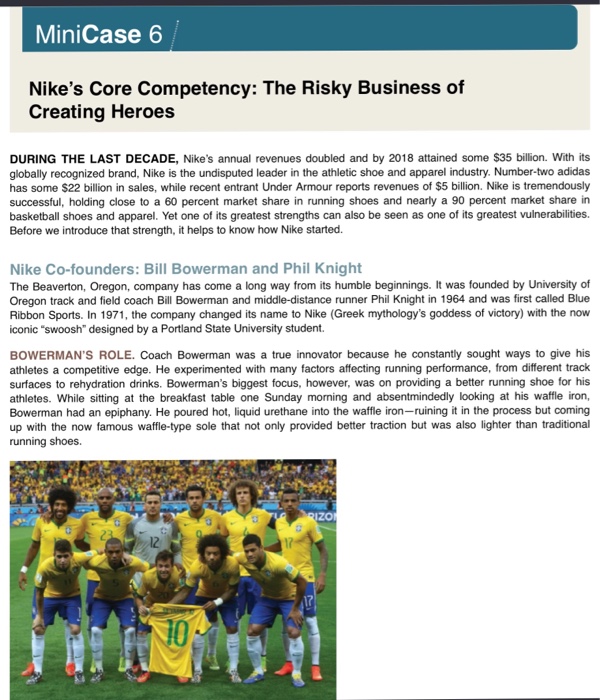 Solved MiniCase 6 Nike's Core Competency: The Risky Business | Chegg.com