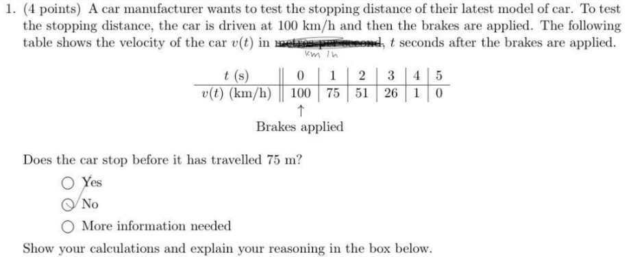 Solved 1. (4 points) A car manufacturer wants to test the | Chegg.com