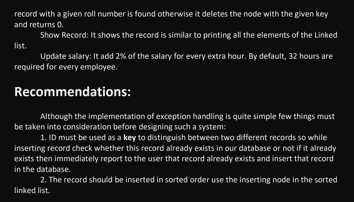 Solved Data structures Project Employee record management | Chegg.com Solved Data structures Project Employee record management | Chegg.com