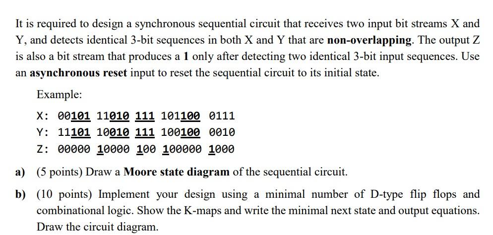 Solved It is required to design a synchronous sequential | Chegg.com