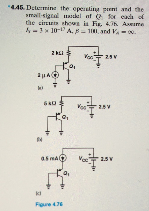 Solved 4.45. Determine the operating point and the | Chegg.com