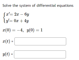 Solved Solve the system of differential equations | Chegg.com