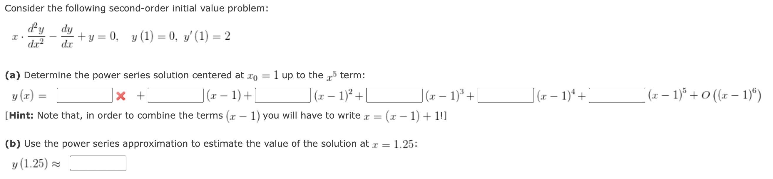 Solved Consider the following second-order initial value | Chegg.com