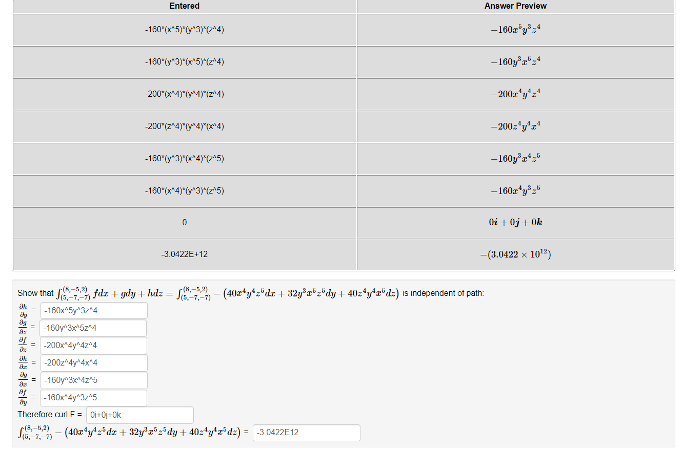 Solved Entered Answer Preview -160*(x^5)*(y^3)*(z^4) | Chegg.com