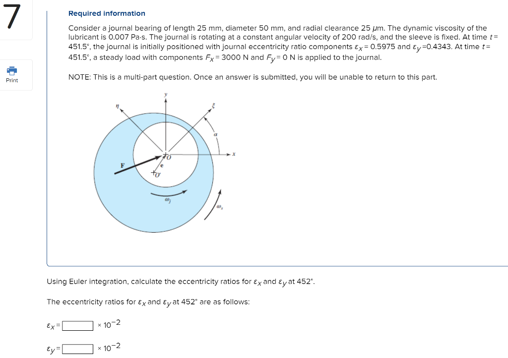Solved 7 Required information Consider a journal bearing of | Chegg.com