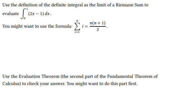 Solved Use the definition of the definite integral as the | Chegg.com