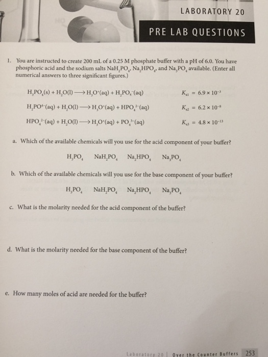 Solved LABORATORY 20 PRE LAB QUESTIONS 1. You are instructed | Chegg.com