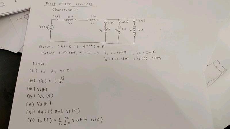 Solved First order circuits Question 4 Giren, | Chegg.com