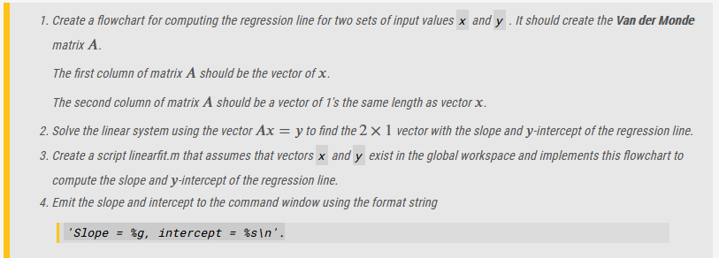 Solved 1. Create a flowchart for computing the regression | Chegg.com