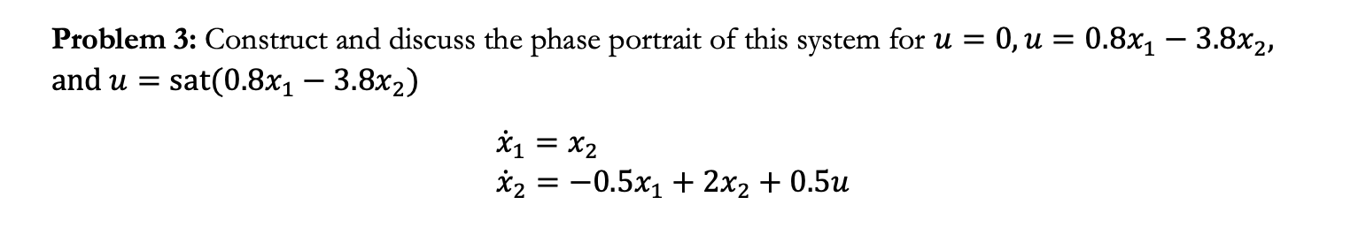 Solved Problem 3: Construct and discuss the phase portrait | Chegg.com