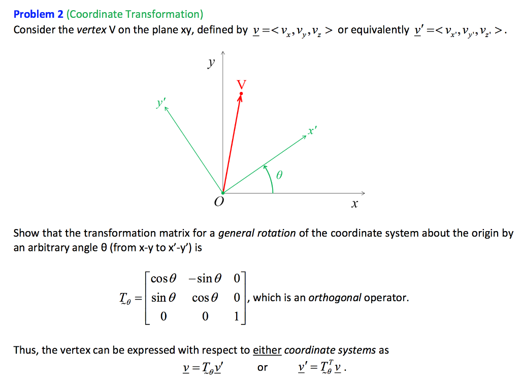Solved Problem 2 Coordinate Transformation Consider The Chegg