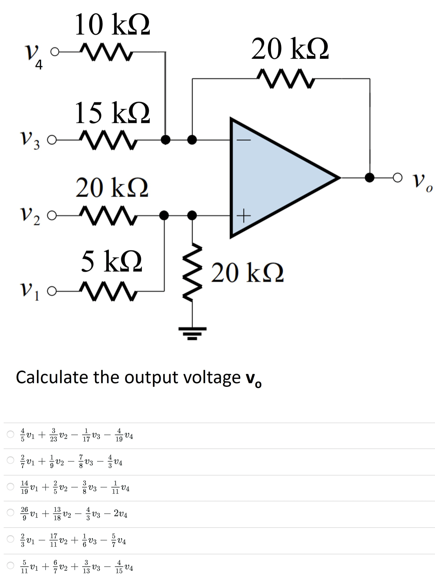 Solved Calculate the output voltage vo | Chegg.com