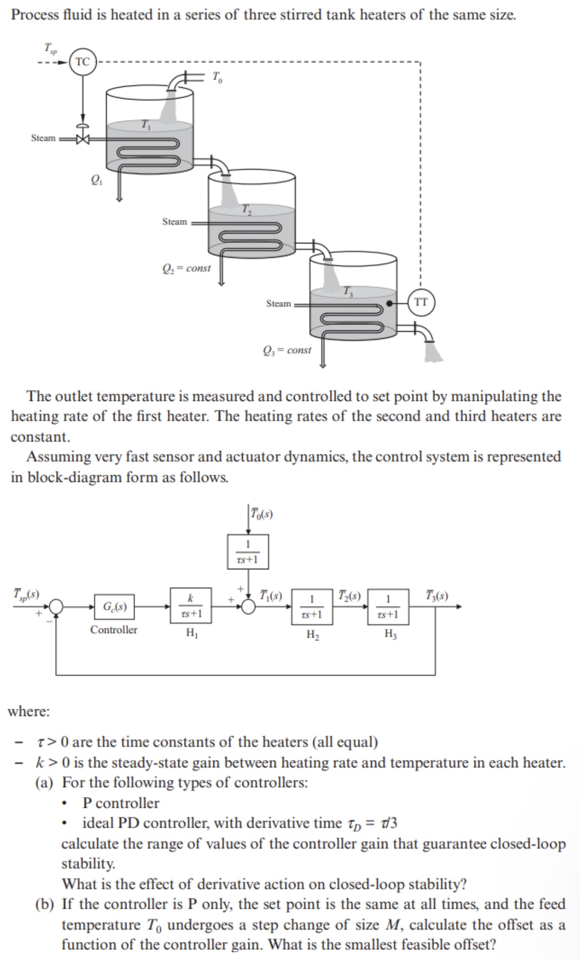 Solved Process fluid is heated in a series of three stirred | Chegg.com