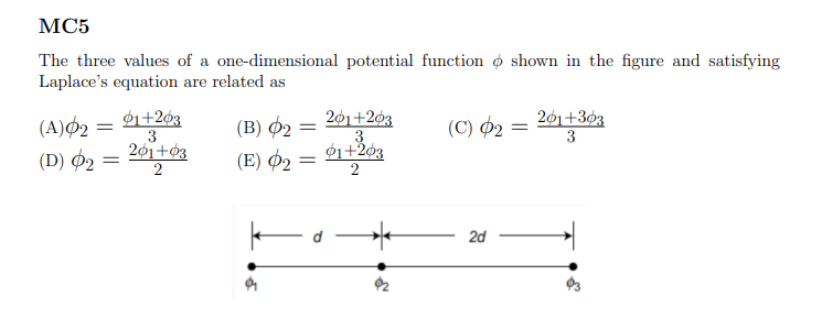 Solved MC5 The three values of a one-dimensional potential | Chegg.com